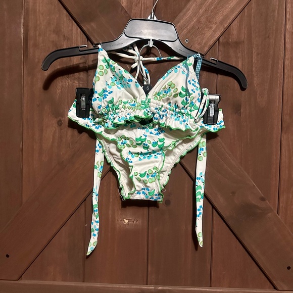Roxy | Swim | Roxy Floral Bikini Set With Blue And Green Accents | Poshmark